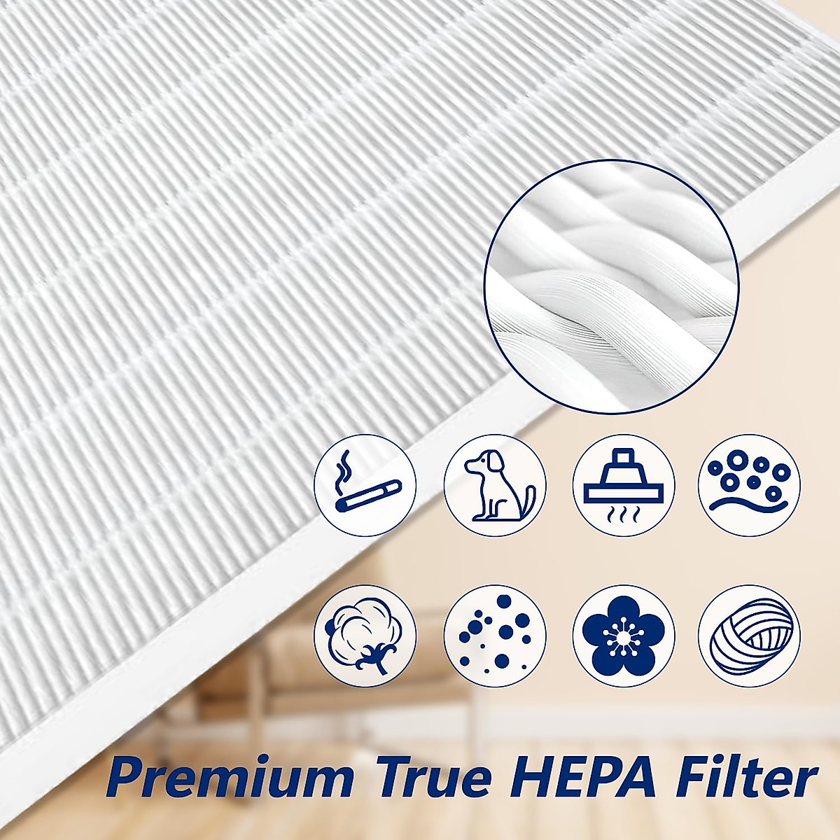 C545 Replacement Filter S for Winix S C545, B151, P150, 9300, 1712-0096-00, 4 True HEPA Filter + 8 Activated Carbon Filters