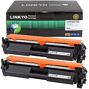 LINKYO Compatible Toner Cartridge Replacement for HP 17A CF217A (Black, 2-Pack)