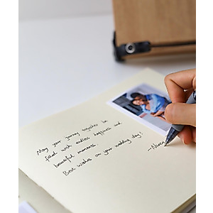 FOUNCY Wedding Guest Book - Elegant Hardcover Guest Book to Sign in & Photos,100 Blank Pages for Wedding Reception, Bridal, Baby Showers and Birthdays - Pink, 9"x7", Ivory Paper