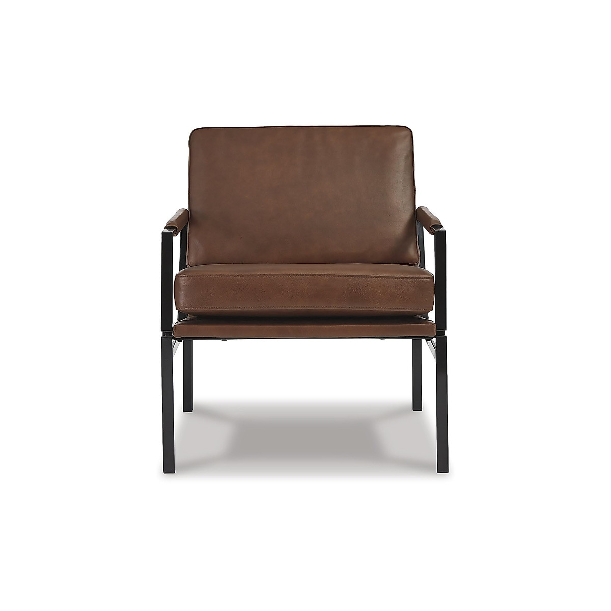 Signature Design by Ashley Puckman Mid-Century Modern Leather Accent Chair, Brown