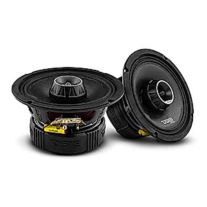 DS18 PRO-ZT6 6.5-Inch 2 Way Pro Audio Midrange Speakers with Built-in Bullet Tweeter 4-Ohms 450W Max 225W RMS Water Resistant - Red Metal Mesh Grill Included (1 Speaker)