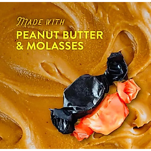 Melster Peanut Butter Kisses Taffy Candy-Fall/Halloween, Made With Real Peanut Butter-Gluten Free, No Cholesterol, Individually wrapped 3.5 Oz, (2 pack) bundled with A Halloween Themed Goodie Gift Box