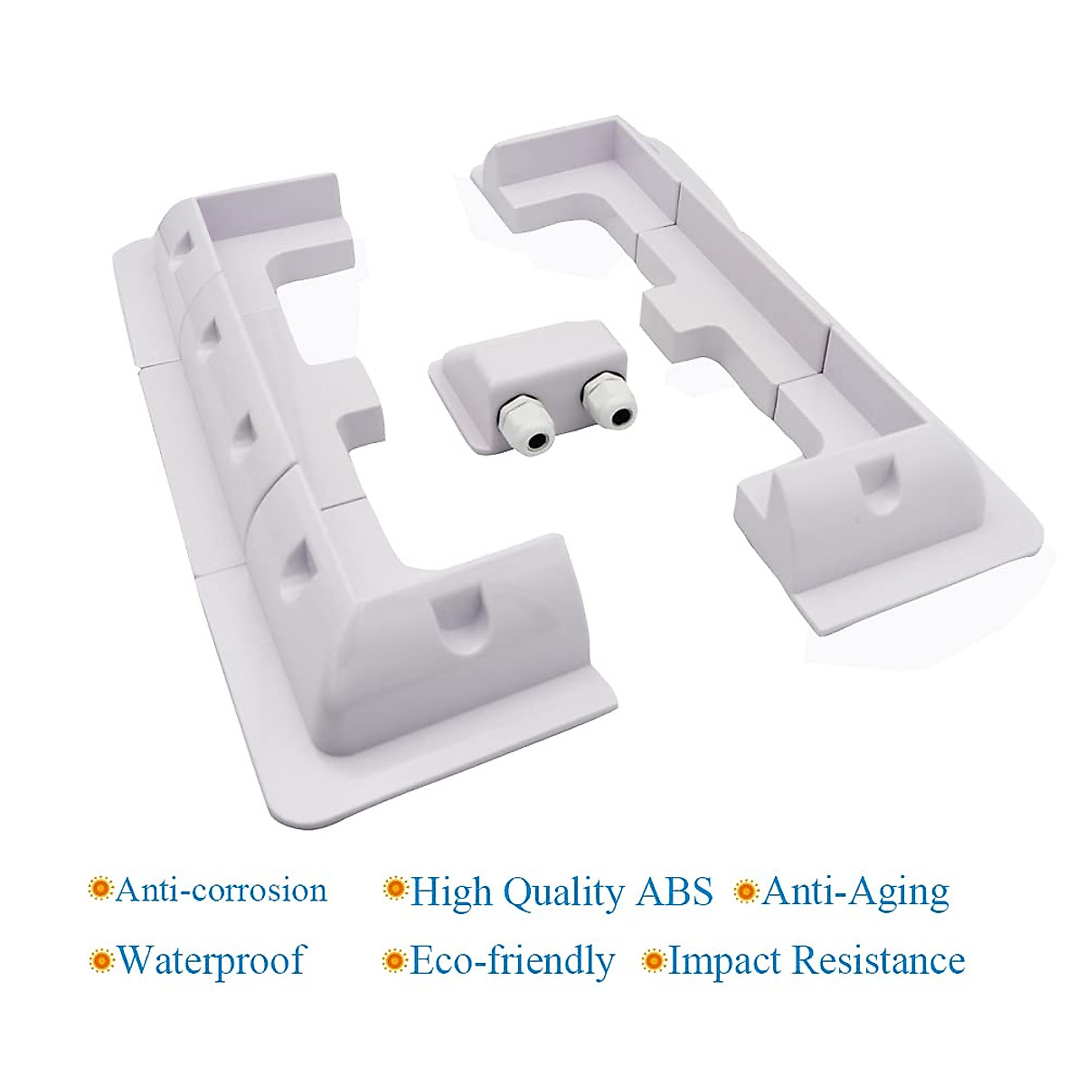 CMYYANGLIN Solar Panel Mounting Brackets ABS Corner Bracket Kit 7PCS, Drill-Free Widely Used on Roofs of RV, Caravans, Vehicles, Camper Vans, Sheds, Garages, Deck of Boats, White