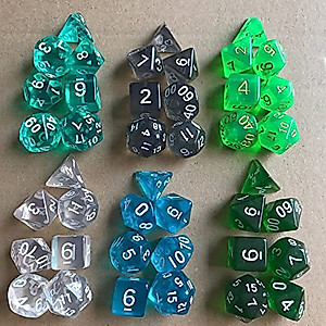 ZYM305 7PCS/LOT Acrylic Transparent Dice 6 Kinds Option Digital Dice Game Accessories Set Games Dice (Color : 1)