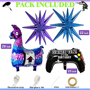 150Pcs Purple Blue Green Black Game Balloon Garland Kit for Video Game Theme Birthday Party Decorations, Video Game Party Supplies Gamer Decorations