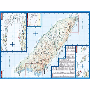 Laminated Aruba Map by Borch (English, Spanish, French, Italian and German Edition)