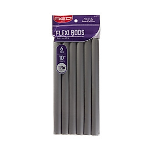 Red by Kiss Flexi Rods - Heatless Hair Curler for 90S Glamorous Bouncy Curls Beach Waves, No Slips, Sleep Styler (10" Length, 11/16" Diameter)