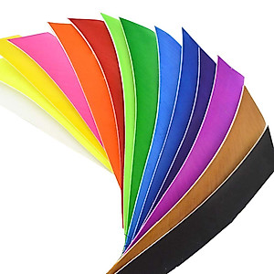 SHARROW 50pcs Archery Arrow Turkey Feathers Arrow Fletches Fletching Natural Feather Left Wing for Hunting Shooting Accessory (Brown)