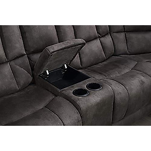 Betsy Furniture Large Microfiber Reclining Sectional Living Room Sofa in Grey 8019 [Left or Right]