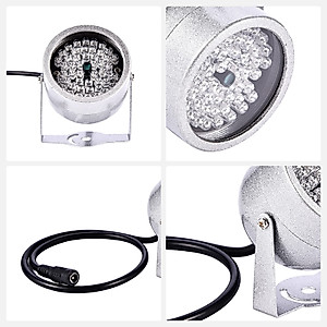 ASHATA IR Illuminator, 48 LEDs Night Vision IR Infrared Light for Security Camera CCTV and IP Camera, 60 Degree Wide Angle, Waterproof, Illuminating Distance of 16 to 66ft, Auto Light on Sensor