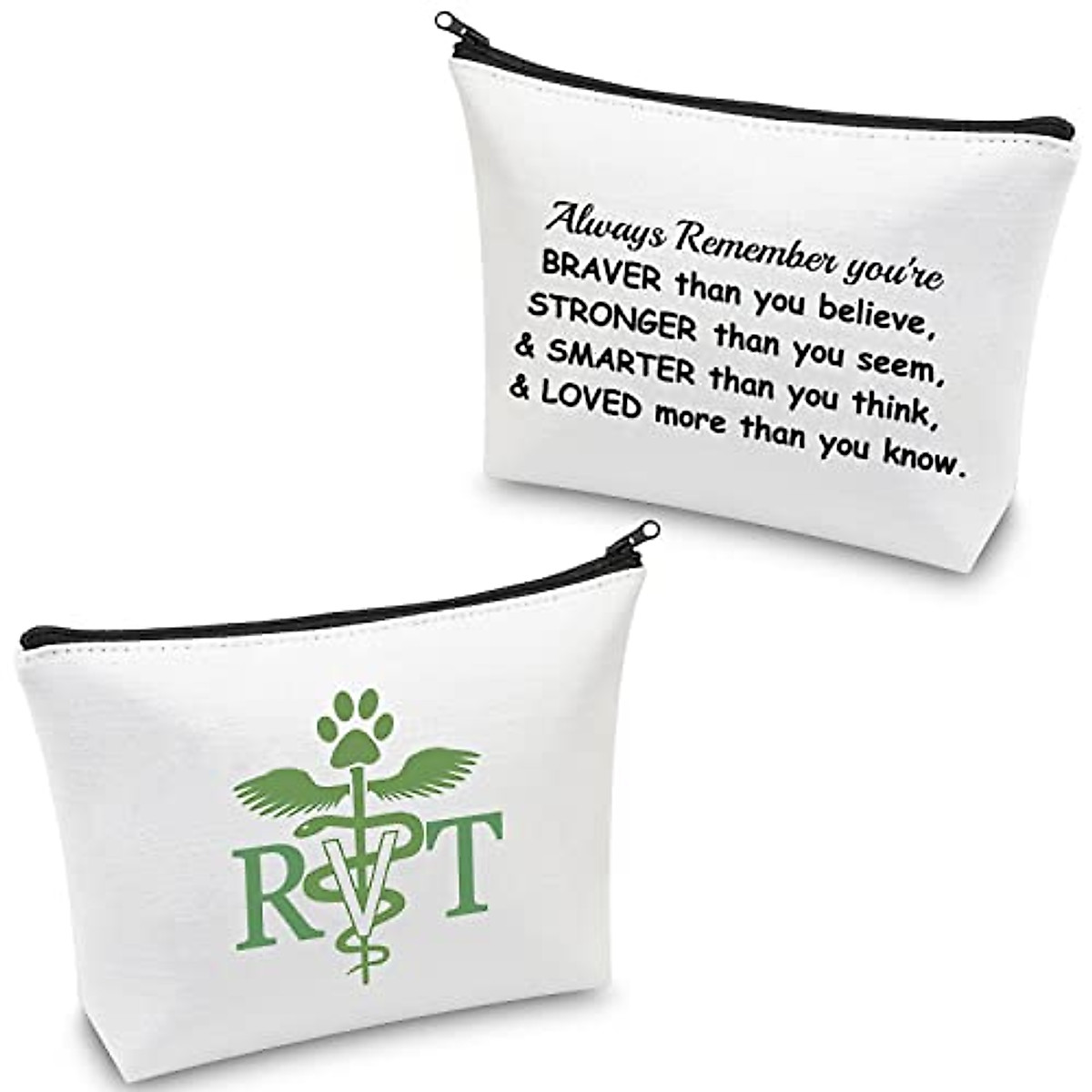 RVT Registered Veterinary Technician Gifts Makeup Bag Vet Tech Gifts RVT Graduation Gifts Thank You Gift Cosmetic Zipper Bag (RVT Gifts Makeup Bag)