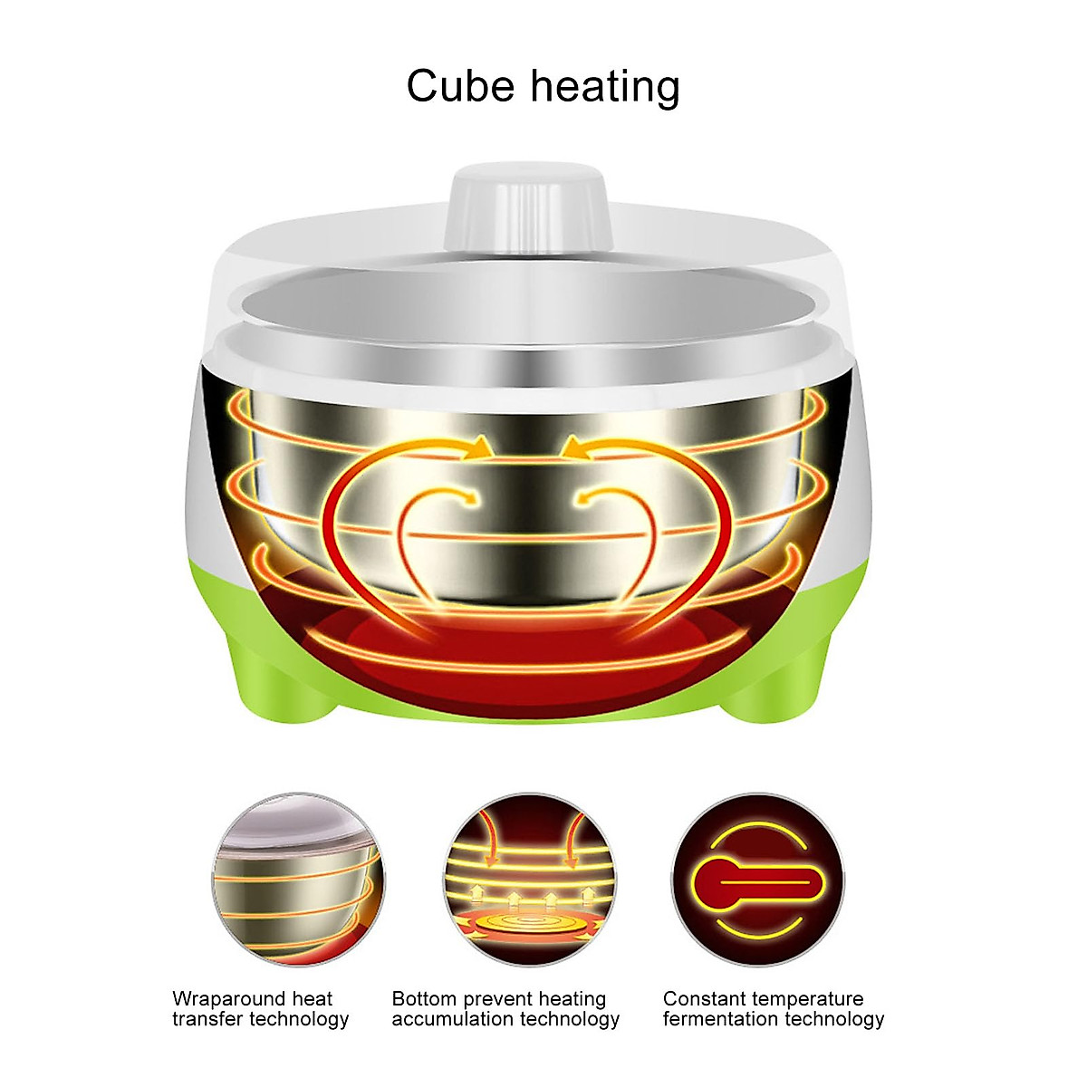 Yoghourt Machine, 15W Automatic Digital Yogurt Maker, DIy Yoghourt Container Yogurt Maker, Stainless Steel Container for Home Organic Yogurt, Cheese, Fruit Wine(USA)