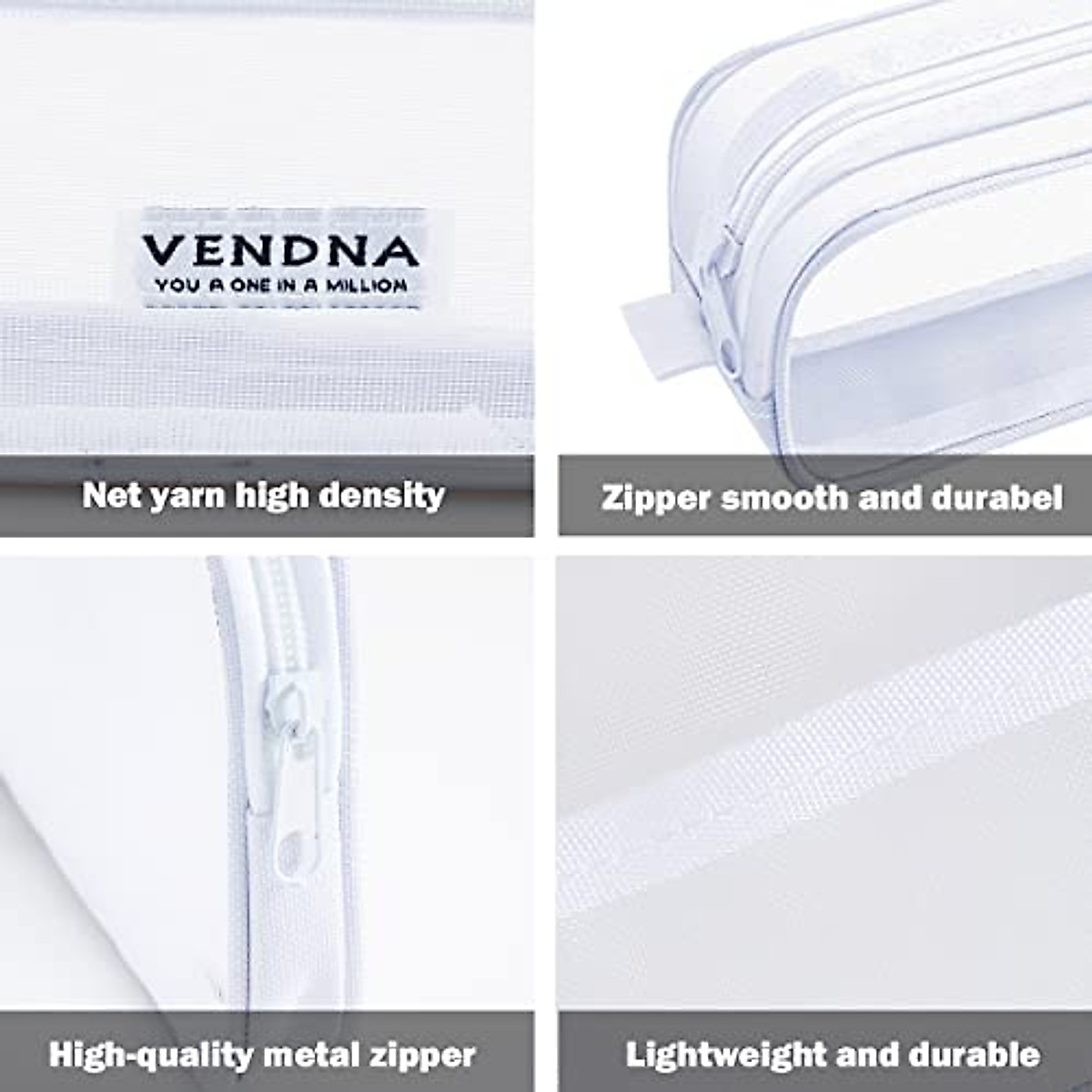 Grid Mesh Pen Pencil Case For Adults 2 Pack Cute Clear Pencil Pouch For Purse Small Transparent Marker Bag For Girls Aesthetic School Pen Organizer Bag Bulk