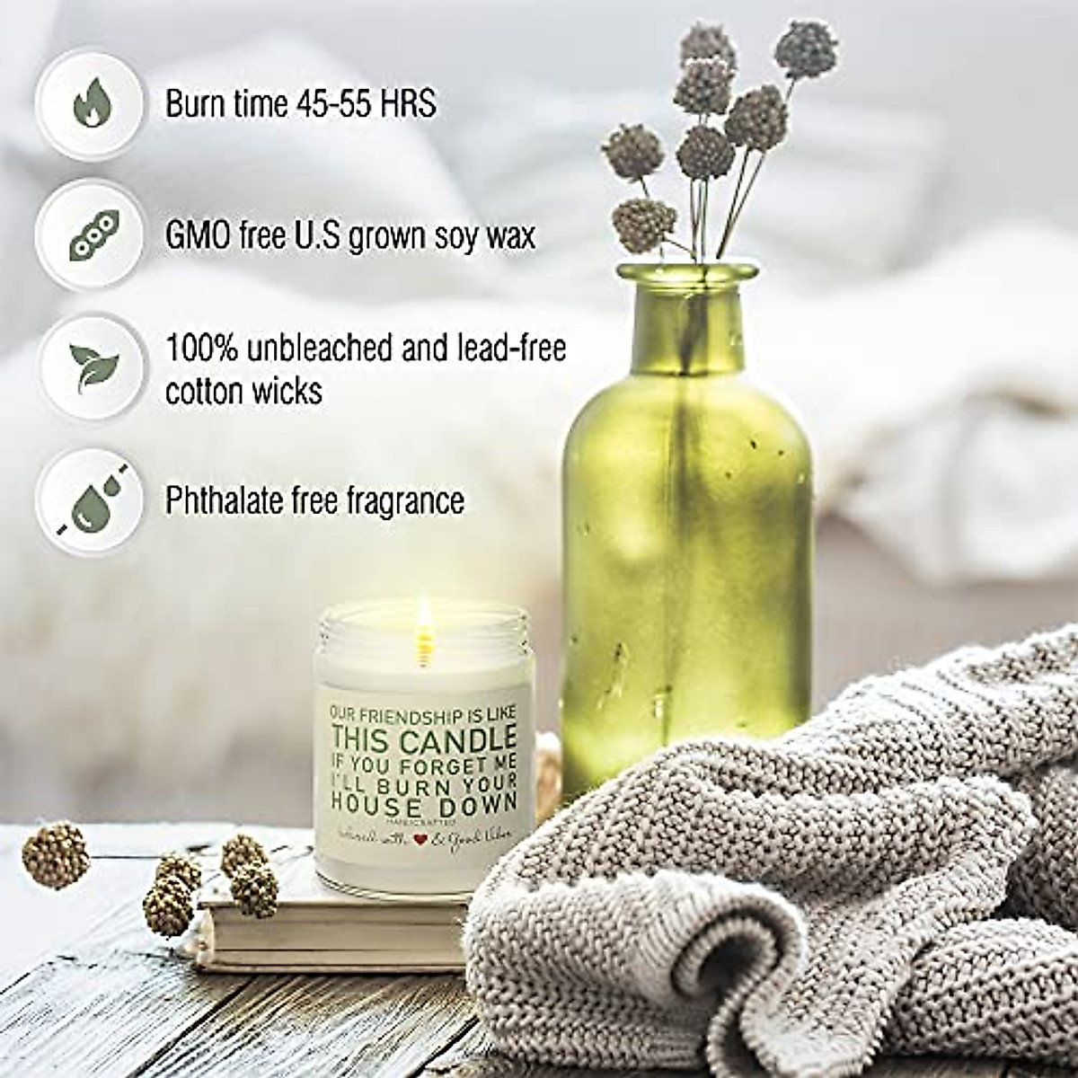 Mint Sugar Funny Candles for Women Men - Scented Candle for Best Friend Birthday Gifts -Handcrafted in USA - 9 oz Black Raspberry Vanilla - Best Gift Idea for Frienship Coworker Christmas Valentines