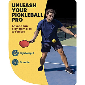 Boulder Pickleball Paddles - Carbon Fiber Paddle Set of 2 Racquets and 4 Balls - Complete Pickleball Set for Beginners and Experts
