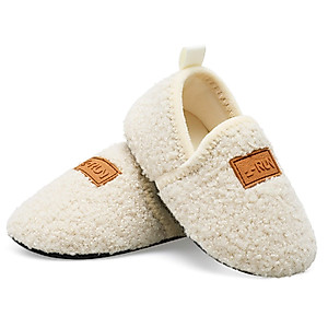 L-RUN Toddler Slipper Girl/boy Indoor House Slipper Beige 5.5-6 Infant=EU22-23