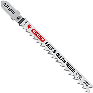 Diablo - DJT101D5 4" 6 TPI Carbon Steel T-Shank Jig Saw Blades Fast Cuts in Clean Wood 5-Pk