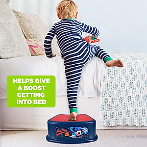 Disney Mickey Mouse All Star Bathroom Step Stool for Kids Using The Toilet and Sink - Kids Step Stool, Potty Training, Non-Slip, Bathroom, Kitchen, Lightweight