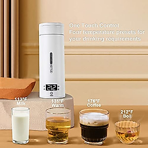 Travel Kettle,Portable Kettle Travel Electric Kettle Electric Coffee Kettle Portable Water Boiler with 4 Variable Presets 316 Stainless Steel Suitable for Milk Coffee Water and Tea(500ML)