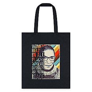 Spreadshirt Notorious RBG Women's Rights Ruth Bader Ginsburg Tote Bag, black