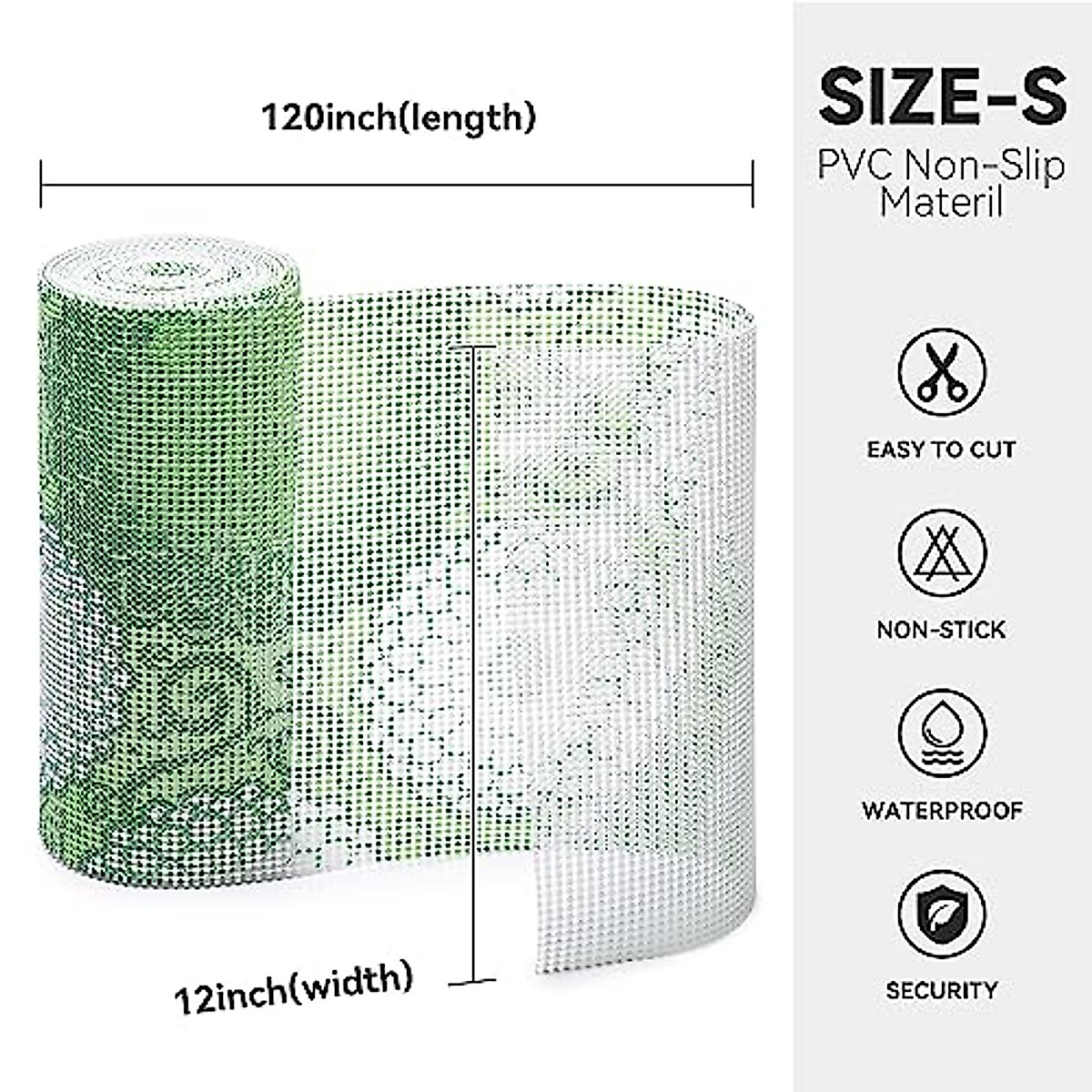 RAY STAR Shelf Liner, Non-Adhesive Refrigerator Liners for Shelves Washable 12 * 120 inch, Vinyl Shelf Drawer Liner Non-Slip Bathroom Cabinet Liner for Kitchen/Storage/Desks (Green Circle)