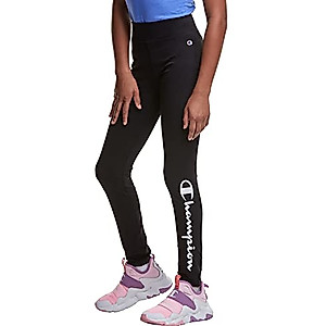 Champion Heritage Girls Performance Legging Stretch Pant | Active Athletic Pant  (Medium, Black)