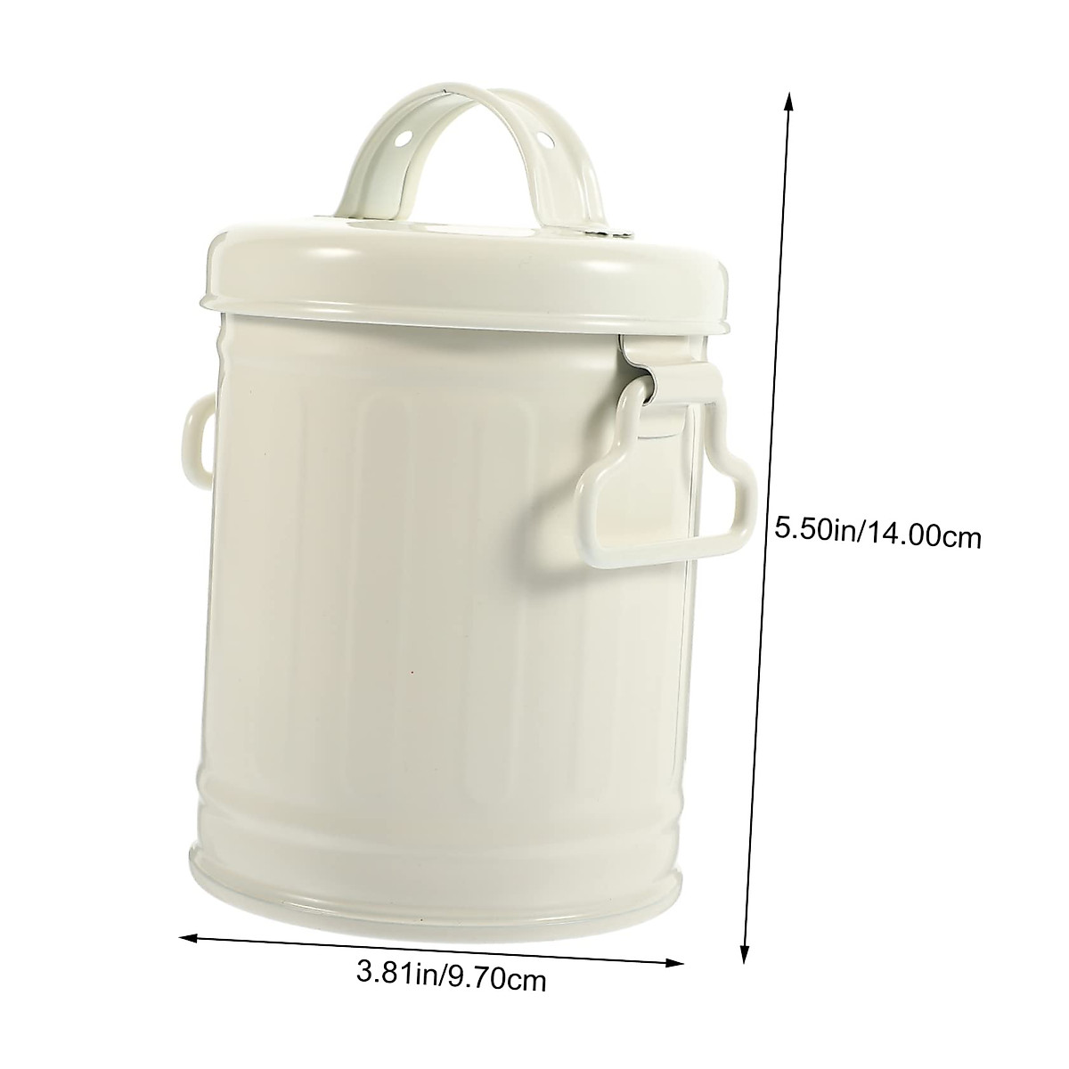 KOMBIUDA Desktop Trash Can Desktop Wastebasket Counter Garbage Bin Trash Container Mini Dumpster Car Trash Can Bags Tabletop Trash Can Iron Pencil Office Storage Barrel White