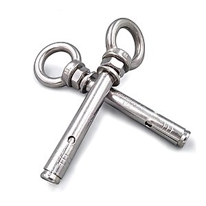 Preamer 1/4" X 2-3/4" Heavy Duty Stainless Steel Concrete Anchors Eye Bolt Eyebolt Anchor Wall Concrete Brick Anchor Expansion Bolts Ring Screw Eyes,5-Pack