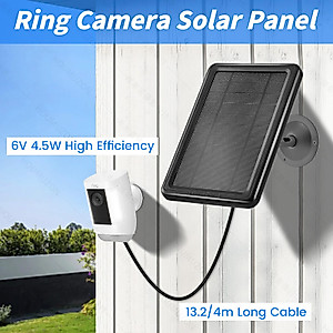 Ring Camera Solar Panels, Solar Panel Charger for Ring Stick Up Cam 2nd & 3rd Gen, Ring Spotlight Cam Battery, 5V 4.5W Output Super Fast Charging (3Pack-Black)