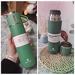 XTYHTX 17oz Stainless Steel Insulated Coffee Bottle,Vacuum-Insulated Beverage Bottle with Handle, Leak-Proof for Coffee, Tea, Water, Hot or Cold, (Green)