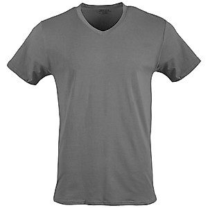 Gildan Men's V-Neck T-Shirts, Multipack, Style G1103, Black/Sport Grey/Charcoal (5-Pack), 2X-Large