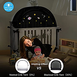 Safety Star Crib Net to Keep Baby in Cute Crib Tent Blackout Protect Baby Vision Pack n Play Tent Pop Up Portable Baby Tent for Travel