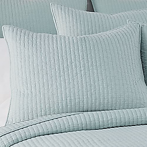 Levtex Home - Cross Stitch Quilt Set - 100% Cotton - Twin/Twin XL Quilt (68x86in.) + 1 Standard Shams (26x20in.) - Blue Haze Quilt with Matching Stitching