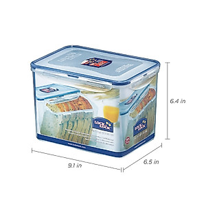 (Pack of 2) LOCK & LOCK Airtight Rectangular Tall Food Storage Container 131.87-oz / 16.48-cup