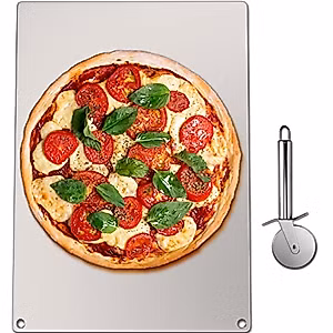 VEVOR Steel Pizza Stone for Oven, Steel Pizza Plate, A36 Steel Baking Steel Pizza Stone for Grill, Steel Pizza Pan with 20x Higher Conductivity for Pizza & Bread Indoor & Outdoor (Silver)