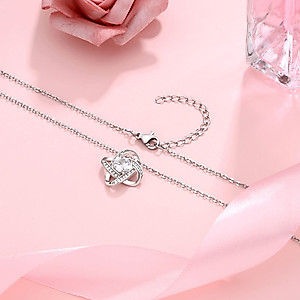 UNGENT THEM Mother of the Bride Gifts from Daughter, Mother of the Bride Necklace from Bride, Wedding Gifts for Mom Love Knot Necklace On Wedding Day