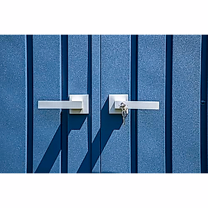 Arrow Shed Elite 14' x 16' Outdoor Lockable Gable Roof Steel Storage Shed Building, Blue Grey