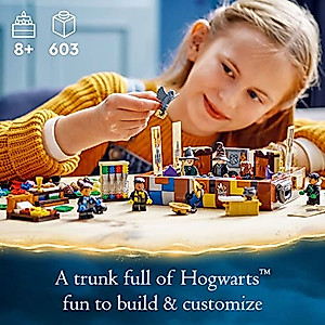LEGO Harry Potter Hogwarts Magical Trunk, Luggage Set, Building Toy Idea for Kids, Customizable Toy, Girls & Boys with Movie Minifigures and House Colors, 76399
