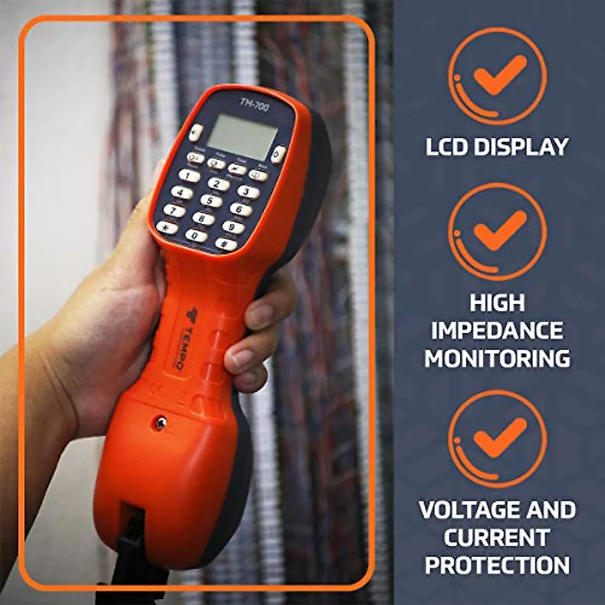 Tempo Communications TM-700 Butt Set/Lineman Telephone Test Set with LCD Display - Professional Grade (Latest Model)
