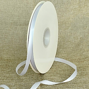 TONIFUL 3/8 Inch x 100yds White Satin Ribbon Thin Solid Fabric Ribbons Roll for Gift Wrapping Invitation Floral Hair Balloons Craft Sewing Party Wedding Popsicles Decoration Valentine's Day Bouquet