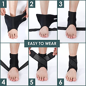 Achiou Ankle Compression Brace for Men & Wmen,Adjustable Ankle Support Brace (Pair),For Arch Support, Sprained Ankle, Achilles Tendonitis, Heel Spurs, Outdoor Sports, Joint Pain