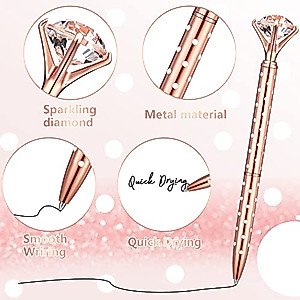 50 Pieces Diamond Pens Wedding Crystal Metal Ballpoint Pens Bling Metal Fancy Pens Ball Point Office Pens Bridal Shower Pens Bride Gifts for Office School Desk Supplies, Including 50 Pen Refills