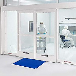 YAHEA Cleanroom Sticky Mats 2 Pack, Blue 24''×36'' Construction Tacky/Adhesive Floor Mats for Laboratory Hospital Construction Pet, 40 Microns(30 Sheets Each)