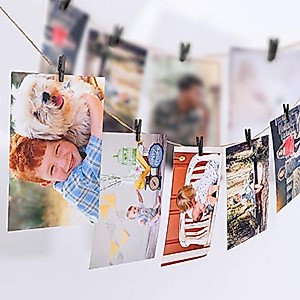 SEWACC Mini Clothespins Wooden Photo Clips Mini Clothes Pins 100pcs Decorative Wood Clips for Wall Hanging Pictures