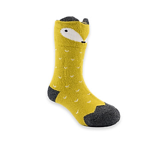 CoCoCute Baby Socks -3 Pairs Ultra Thick Winter Toddler Socks Baby Boy and Girl Socks Infant Socks Kid Sock Warm Cotton Crew Socks (S(1-3Y), Fox)