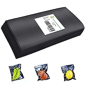 CANLENPK 4x8Inch/10x20cm Small Black Back and Clear Front Vacuum Sealer Bags,Food Storage Bag,Seal Meal Snack Fruit Nut,Boil Steam Heat Freeze,Commercial Grade Heavy Duty Sealable Bags (100PCS)
