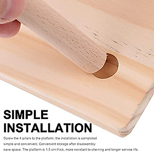 Ipetboom Hamster Platform 1 Pc Hamster Platform, Hamster Play Wooden Platform Bird Playground Hamster Climbing Toy for Hamster Squirrel Gerbil Chinchilla Birds