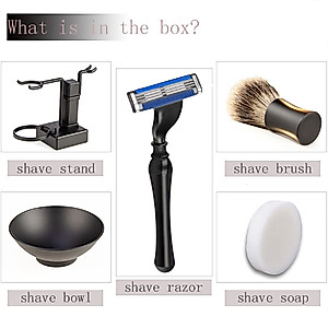 Grandslam Shaving Kit for Men, Safety Razor, Shaving Brush，Soap Cream and Stand, Stainless Steel Bowl Kit Gift Set