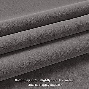 Duhome Velvet Vanity Chair with Wheels, Upholstered Task Chair with Arms Height Adjustable Home Office Chair for Bedroom Living Room Study Grey Velvet