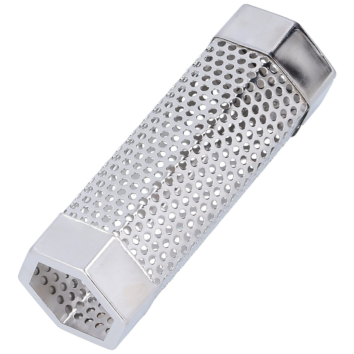 Smoker Tube, 304 Stainless Smoker Tube, Barbecue Smoke Generator Steel Portable Hex Stable Barbecue Smoke Generator Pipe for Cold Hot Smoking Grilled Foods (Length 15.4CM*Height